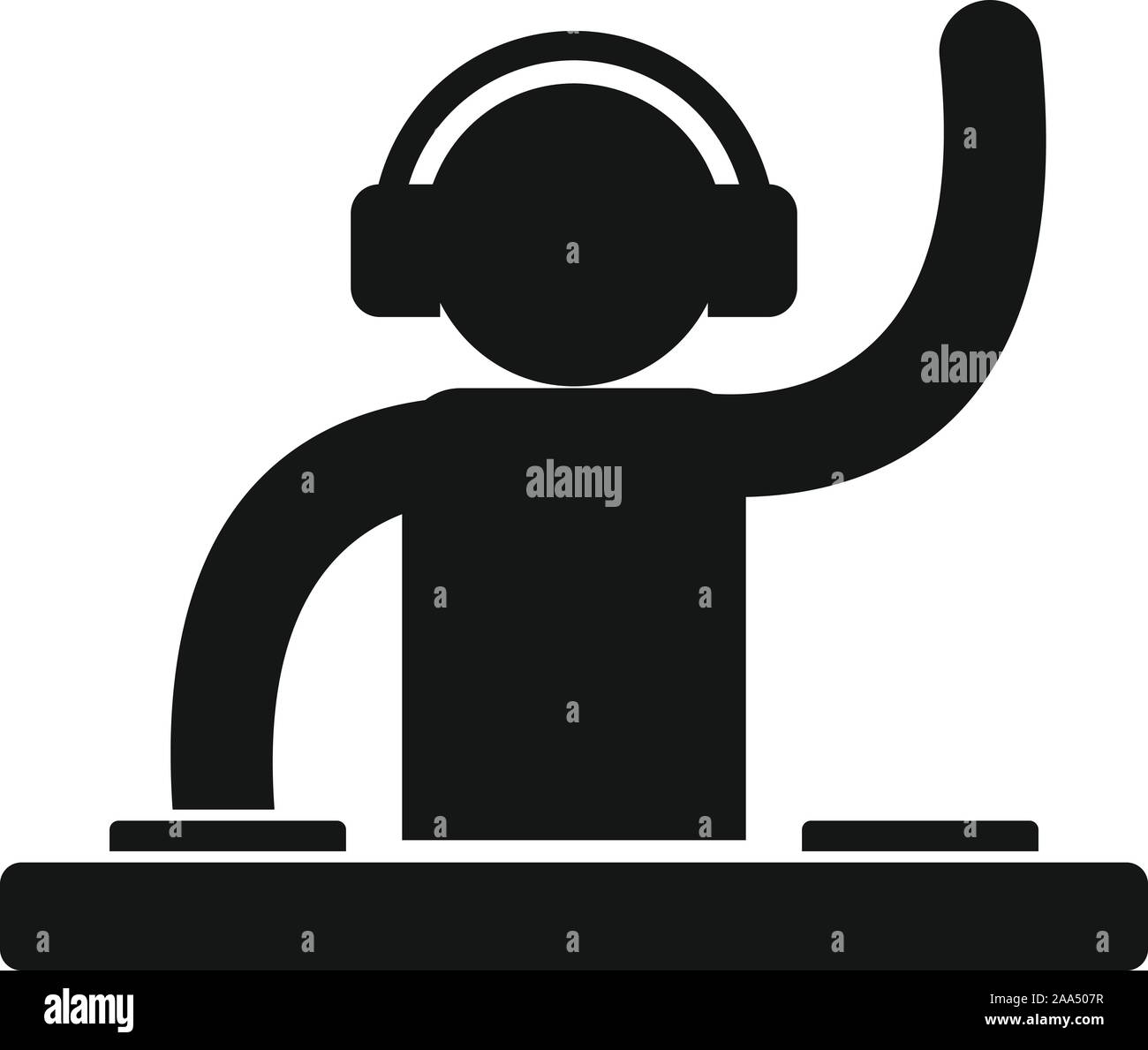 Dj party icon. Simple illustration of dj party vector icon for web ...