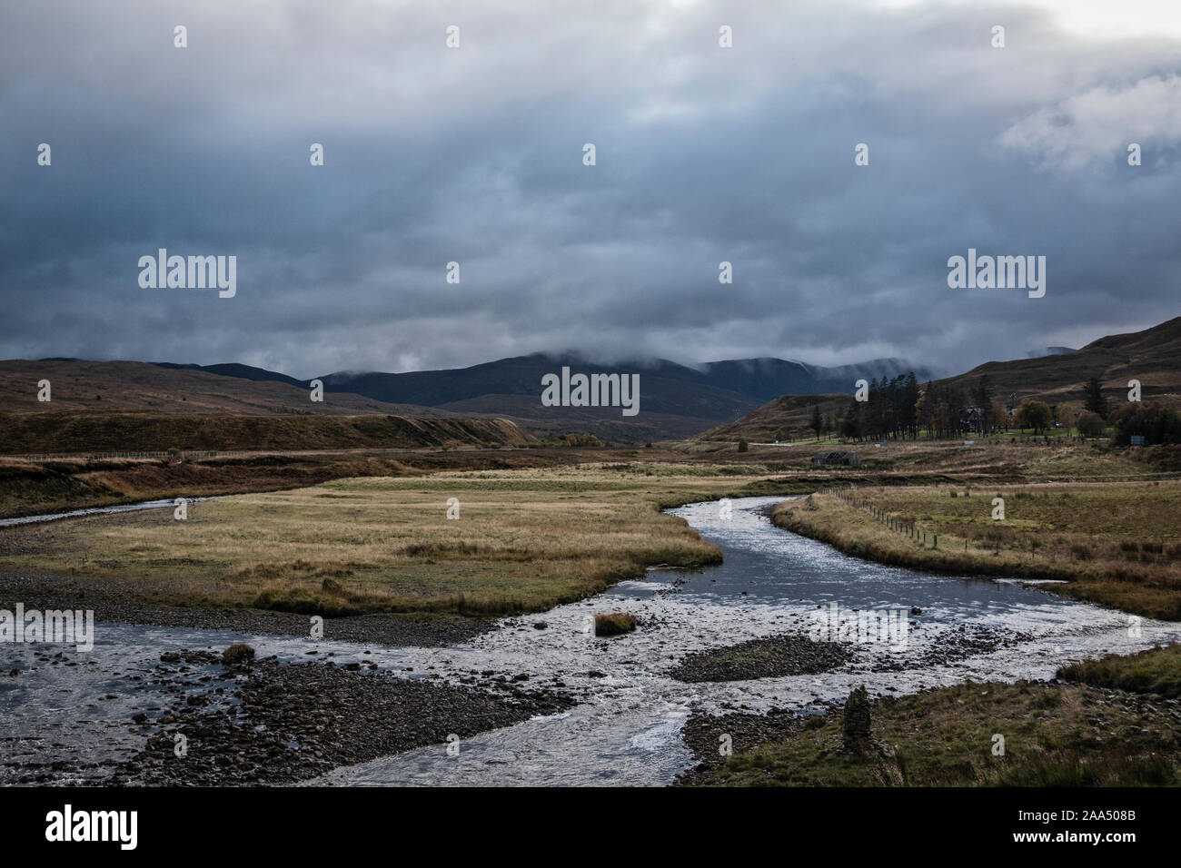 Achnasheen rivers junction Stock Photo - Alamy