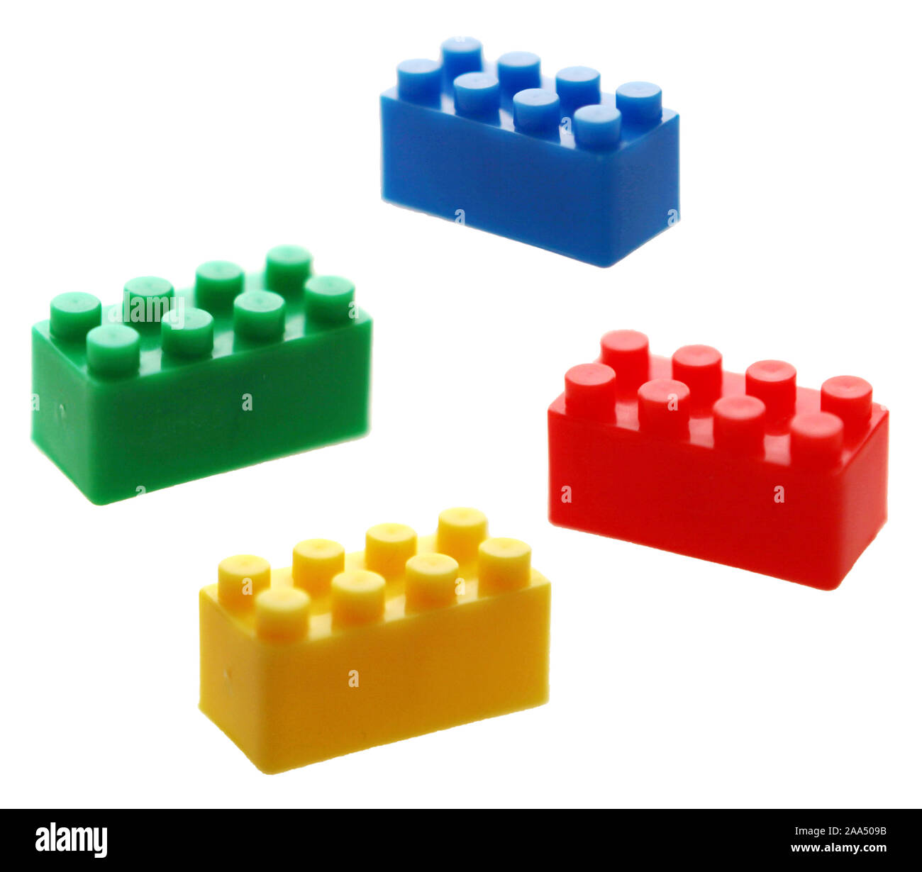 plastic building blocks isolated on white background Stock Photo - Alamy