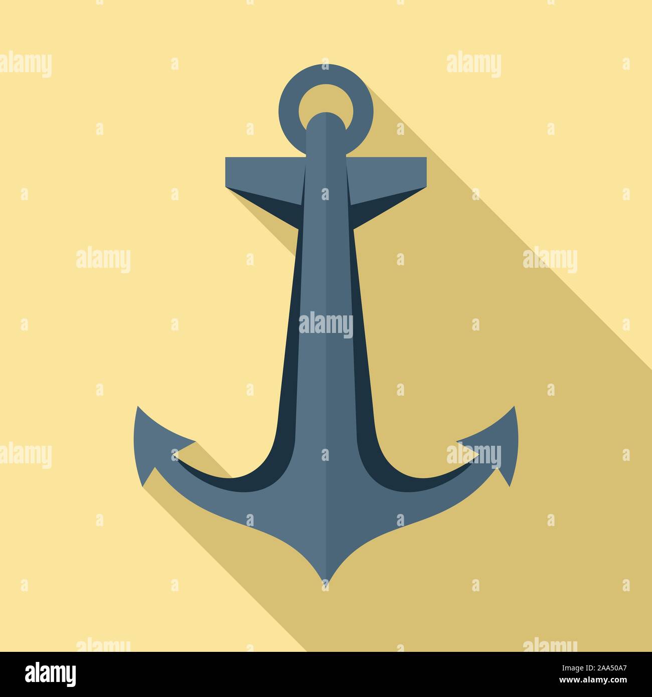 Captain anchor icon. Flat illustration of captain anchor vector icon ...