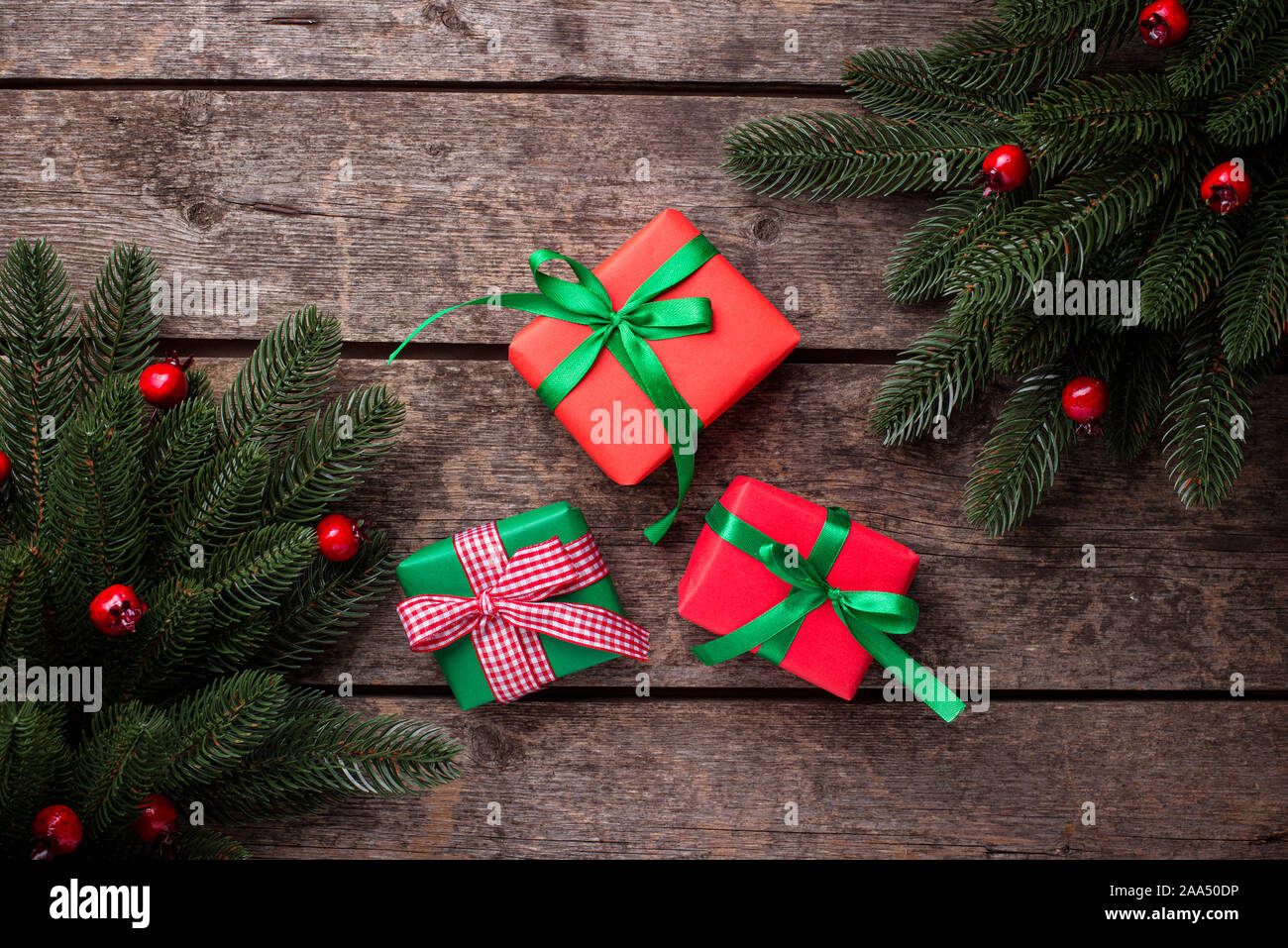 Christmas background with gift boxes Stock Photo - Alamy