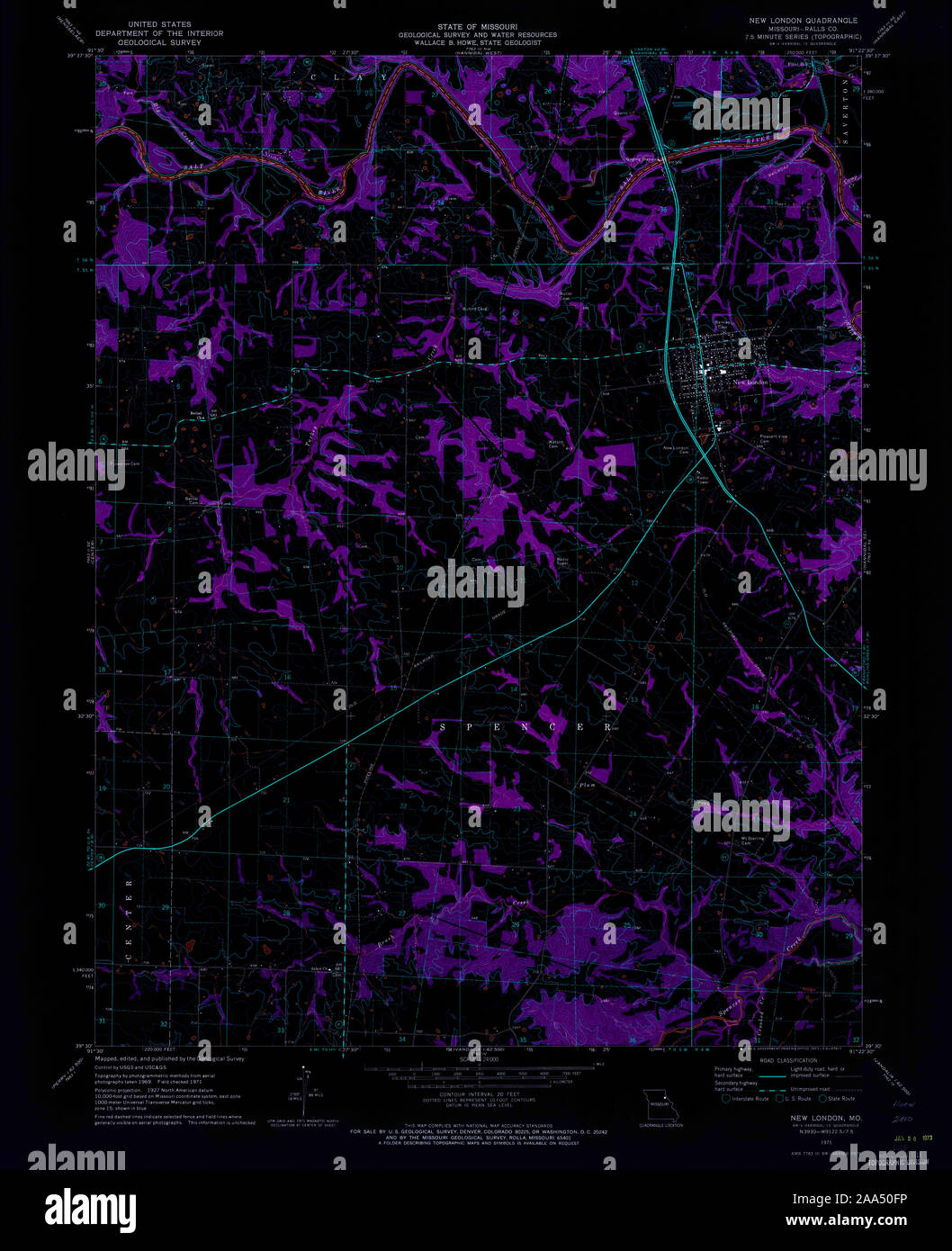 Map of new london missouri hi-res stock photography and images - Alamy