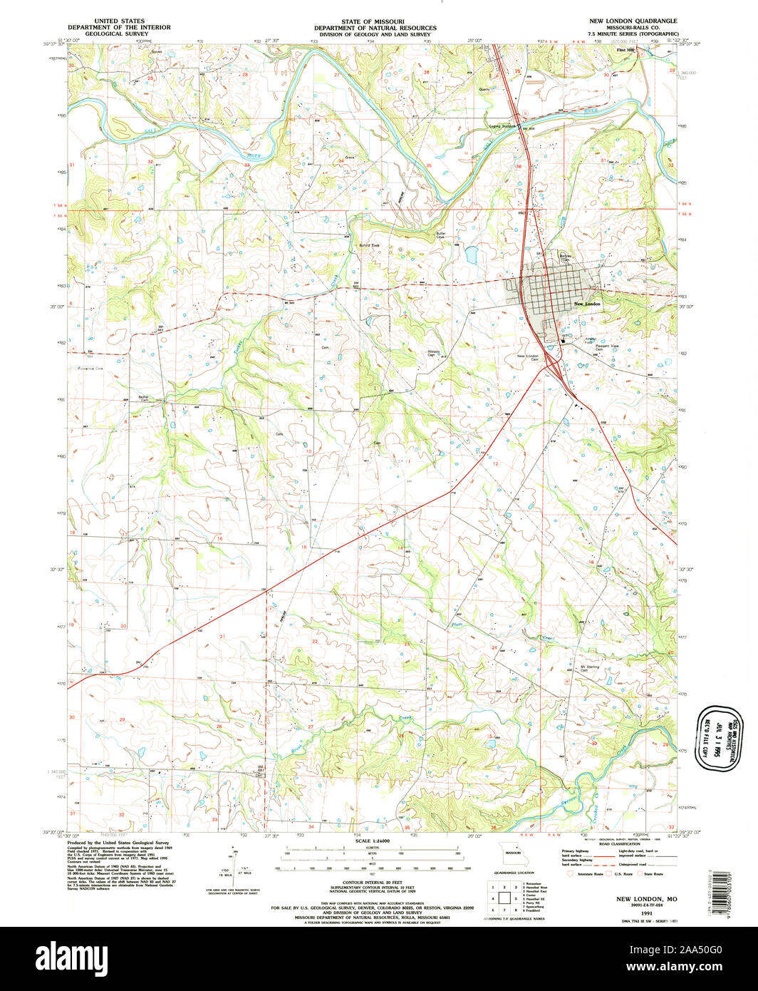 Map of new london missouri hi-res stock photography and images - Alamy