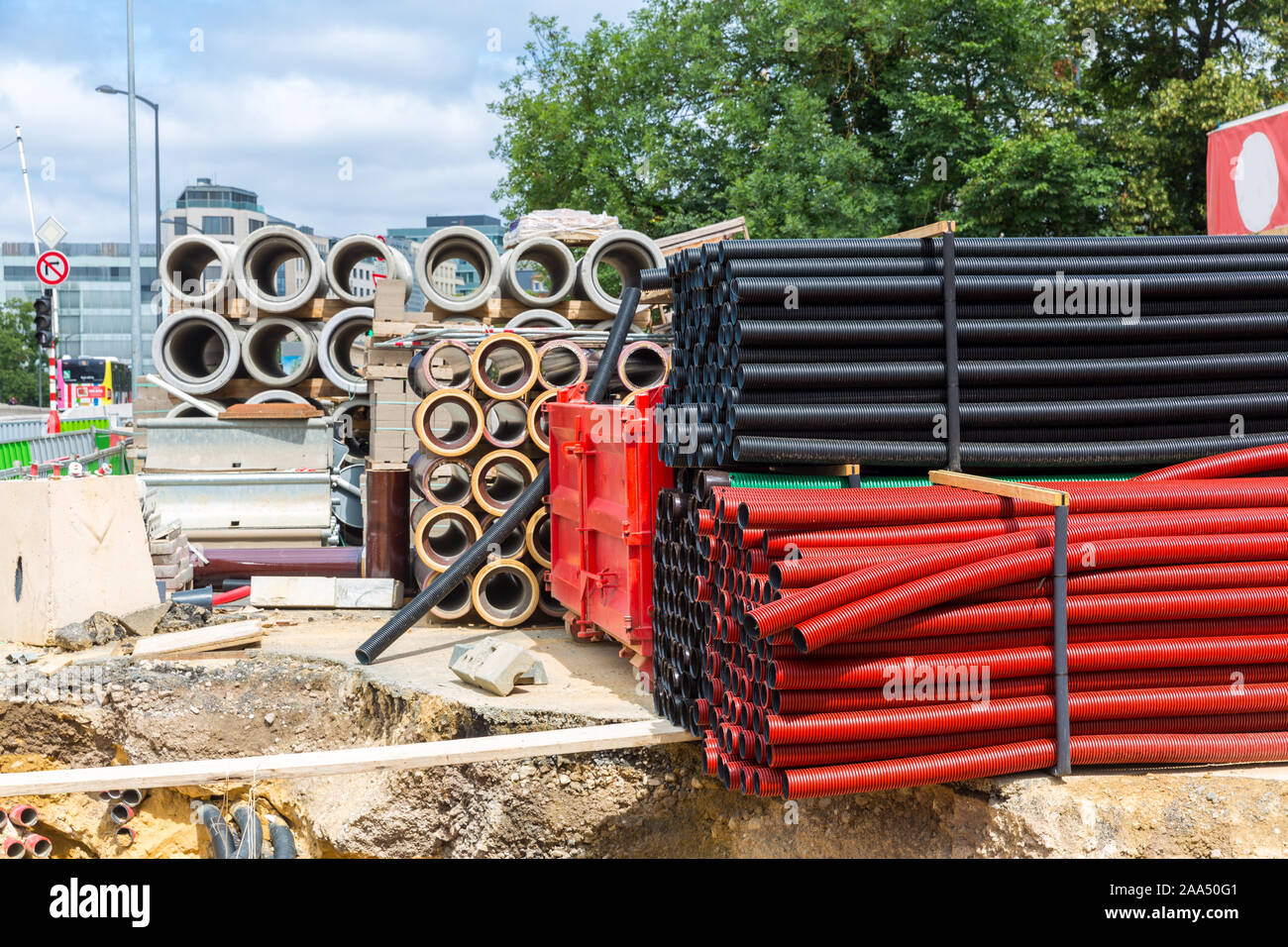 Construction site, building materials, europe Stock Photo - Alamy