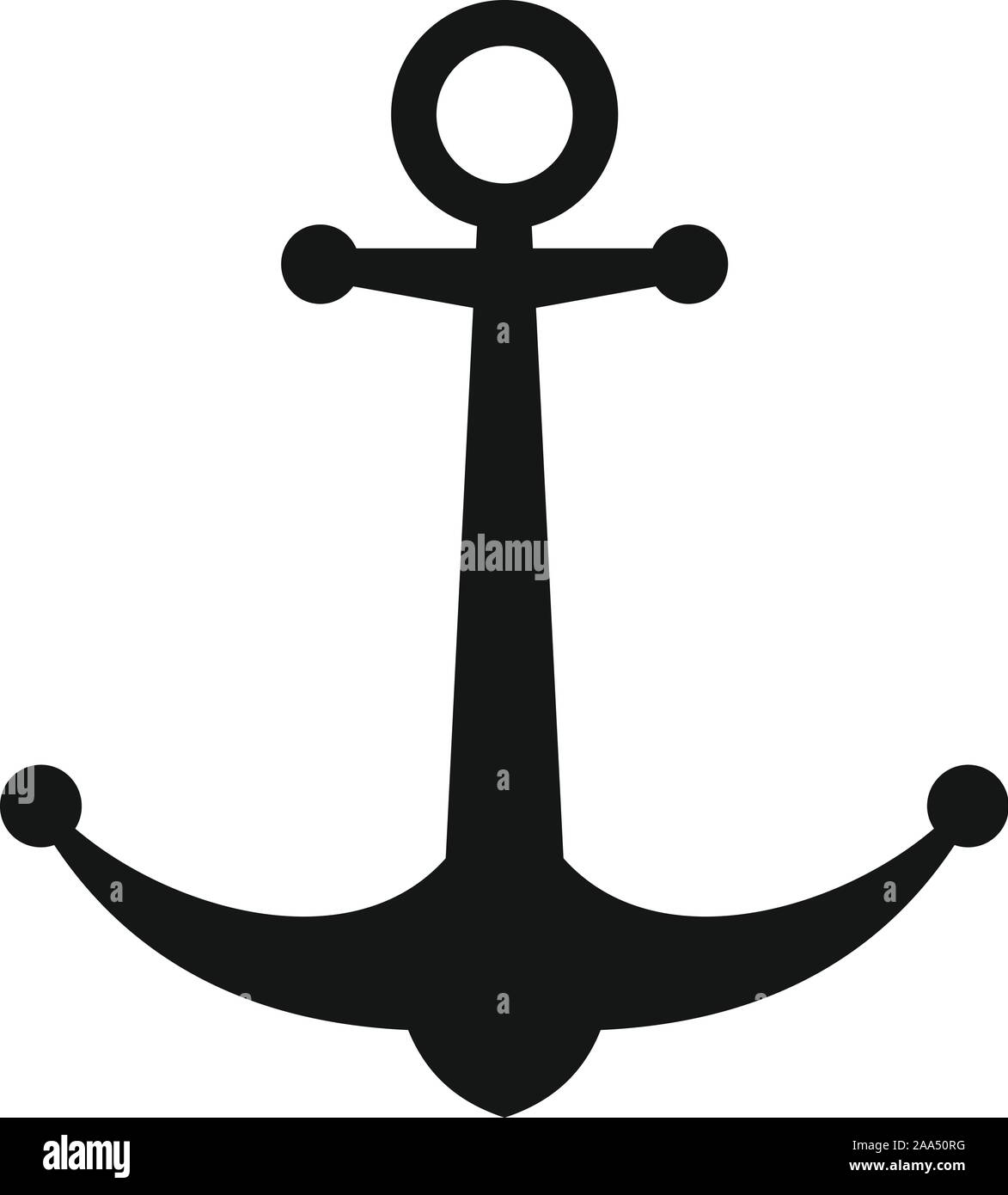 Military anchor icon. Simple illustration of military anchor vector ...