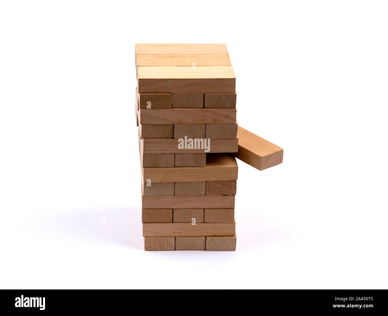 Close up blocks wood game isolated on white background Stock Photo - Alamy