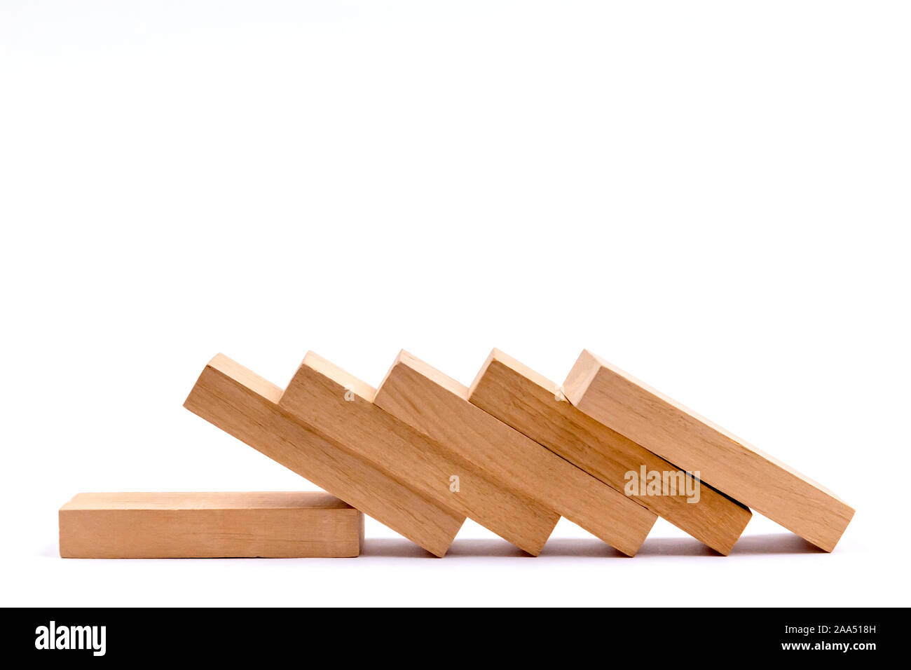 Wood block stacking as step stair, Business concept for growth success ...