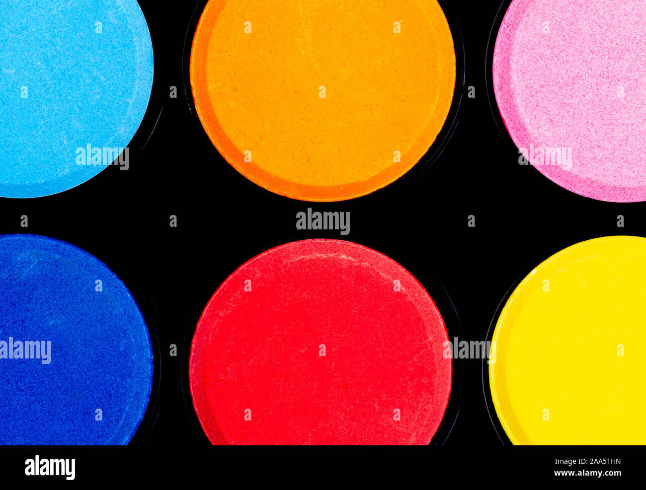 Six color Palette macro. Shadows palette macro. Top view Stock Photo ...