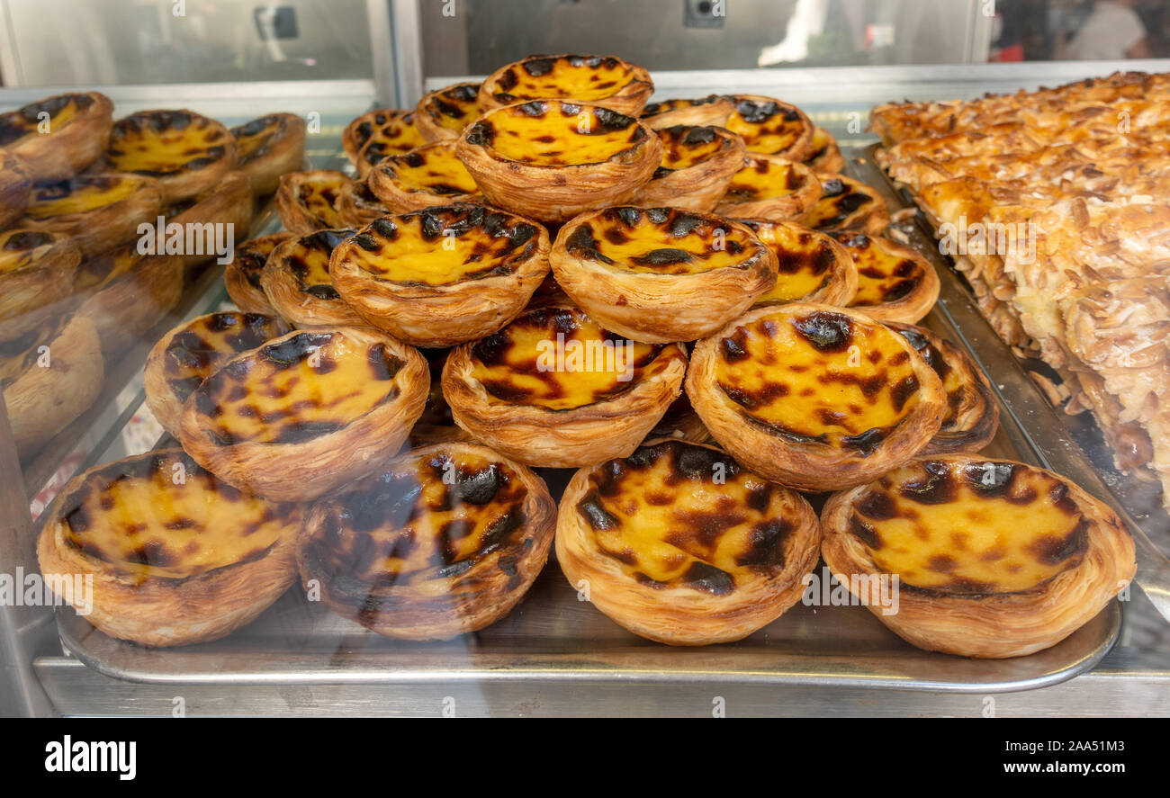 Pastel De Nata Portuguese Custard Tarts In A Glass Display Portugal ...