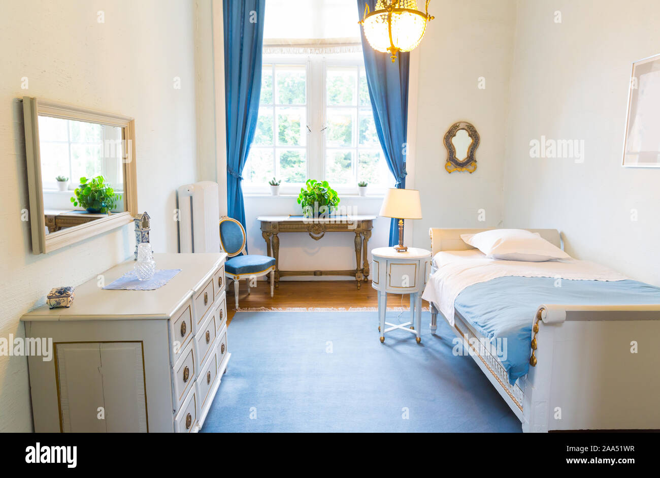 Room interior, white vintage furniture, Europe Stock Photo - Alamy