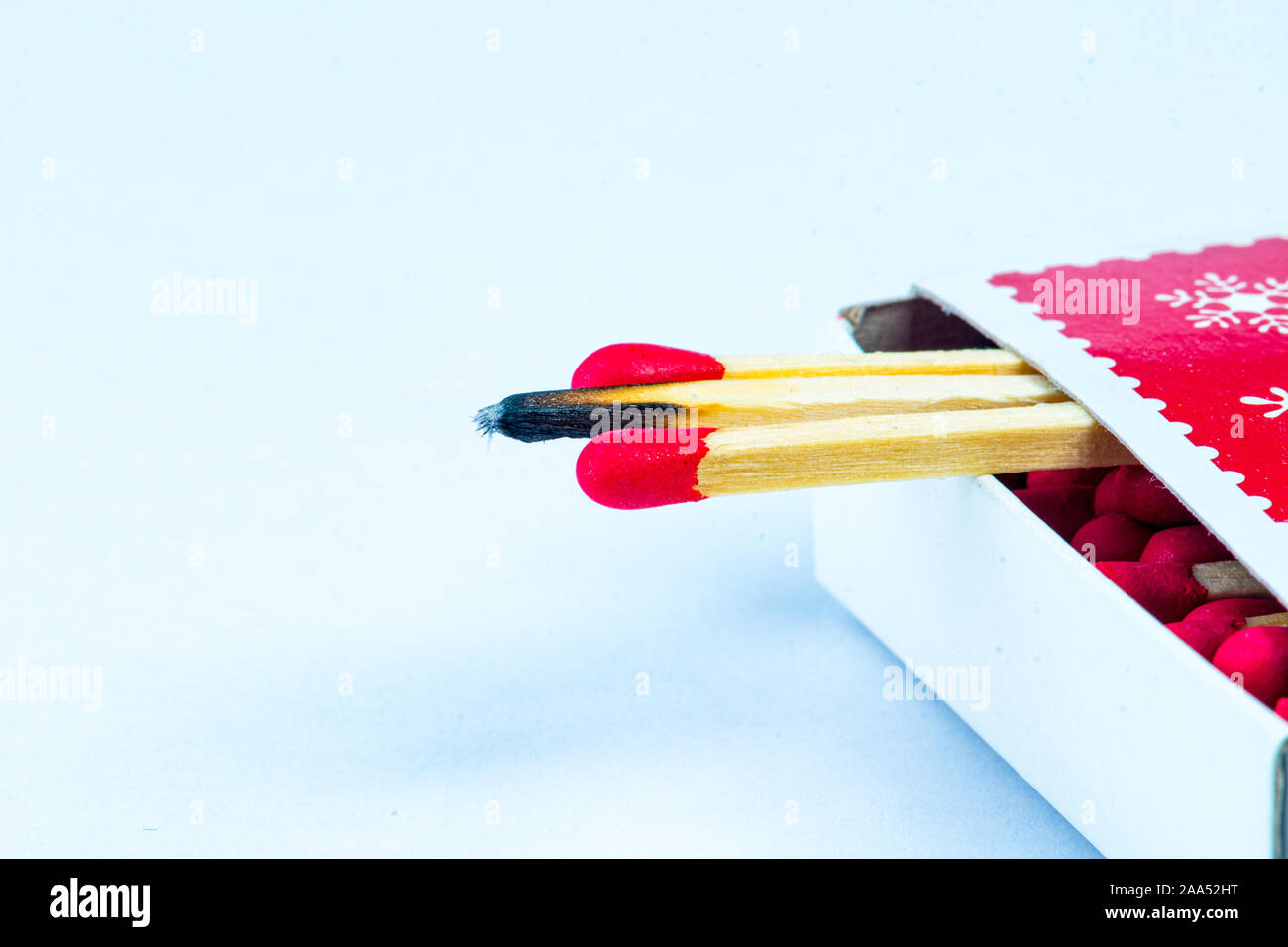 red Matchbox with scanned match Stock Photo - Alamy