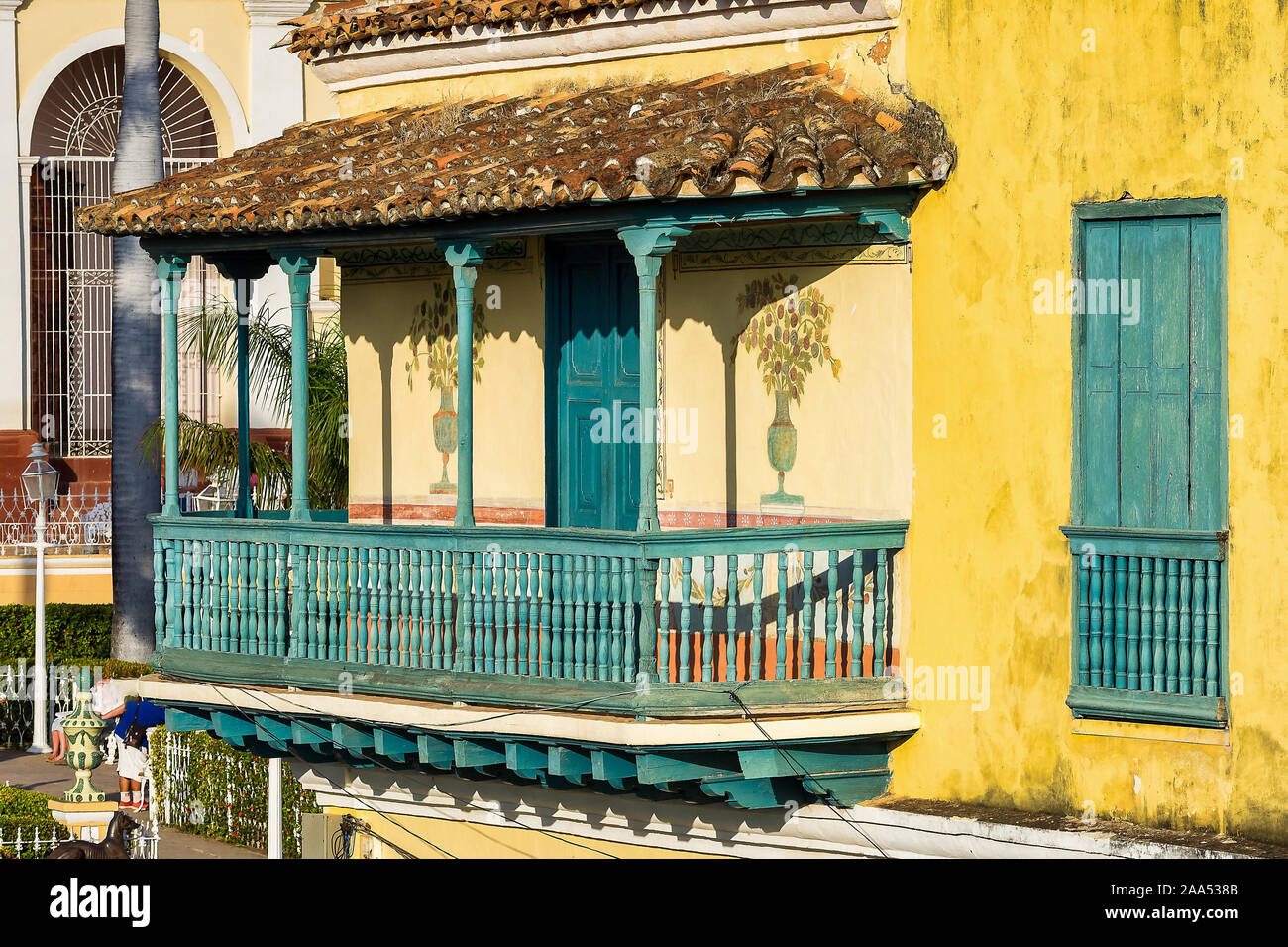 Colorful traditional houses in the colonial town of Trinidad in the ...