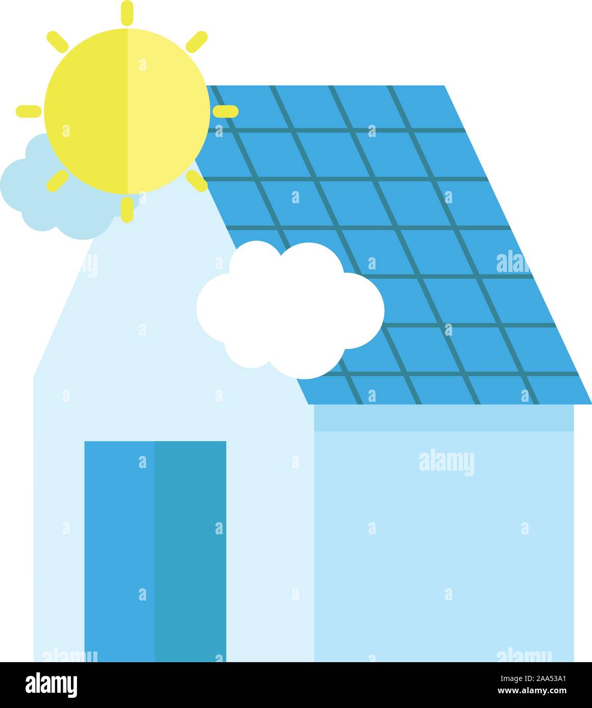 ecology renewable environment solar panel house icon vector ...