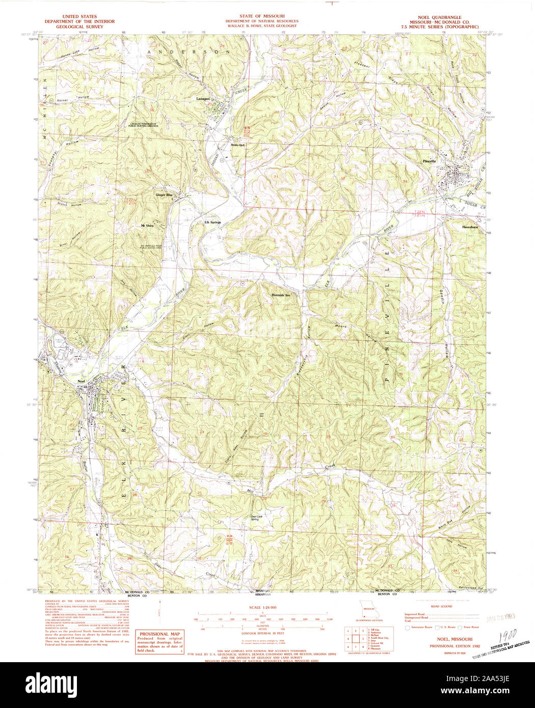 Noel missouri map hi-res stock photography and images - Alamy