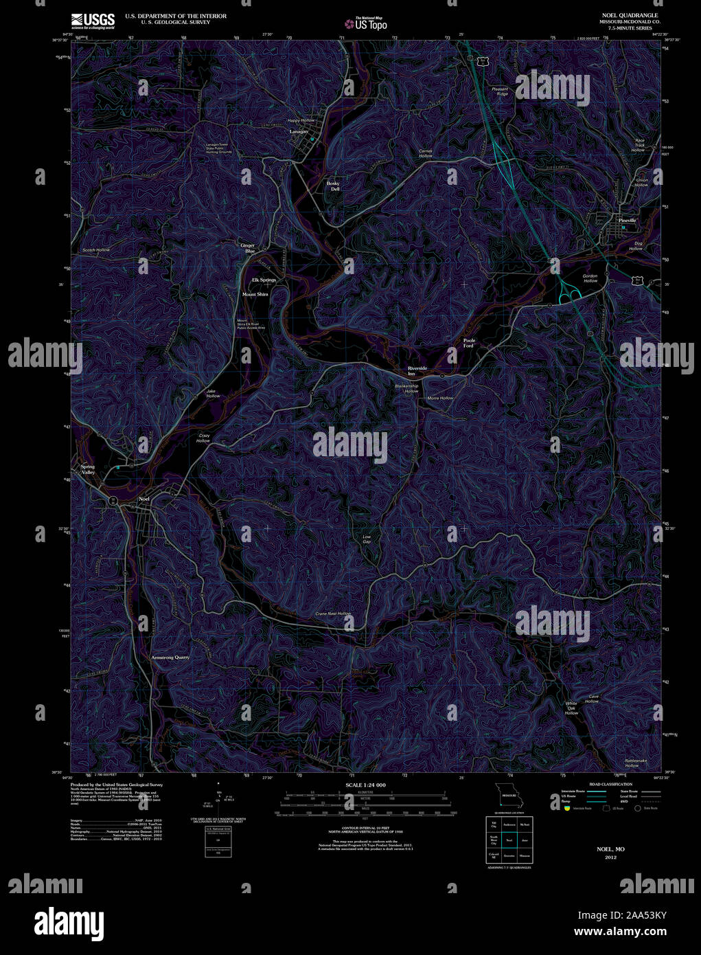 Noel missouri map hi-res stock photography and images - Alamy