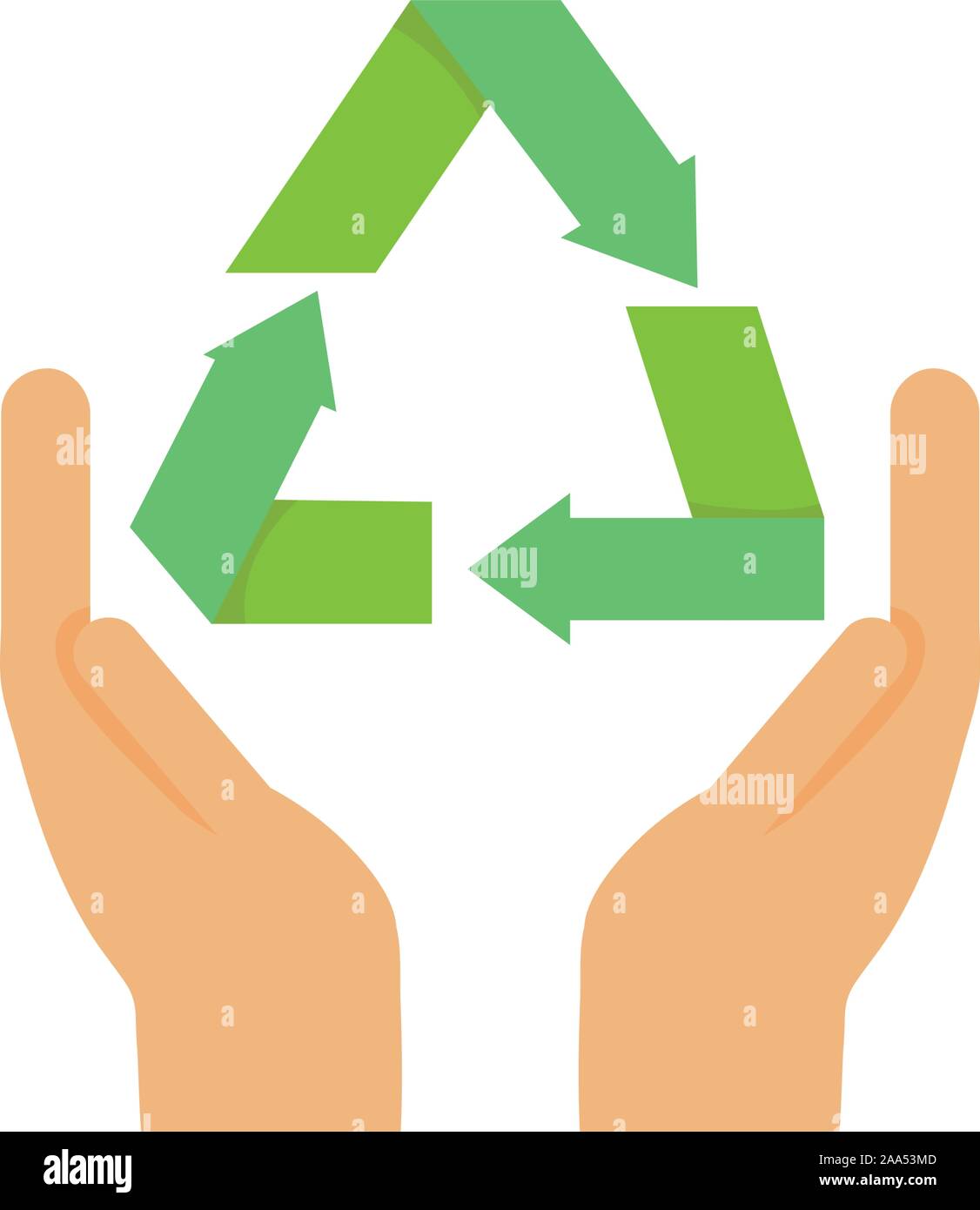 ecology renewable environment hands recycle icon vector illustration ...