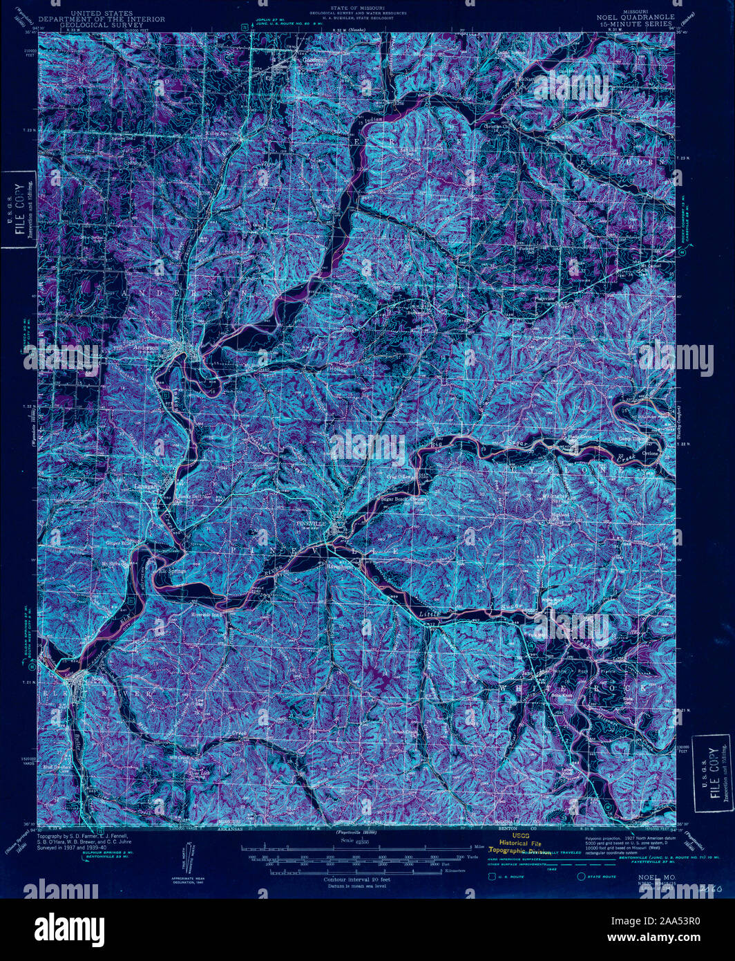 Noel missouri map hi-res stock photography and images - Alamy