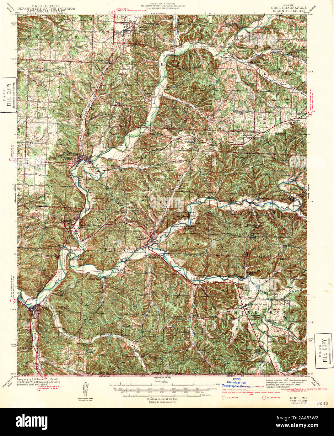 Map of noel missouri hi-res stock photography and images - Alamy