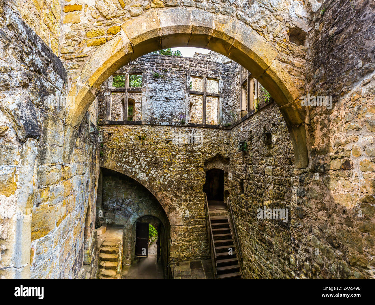 Old castle, grunge ruins, Europe travel Stock Photo - Alamy