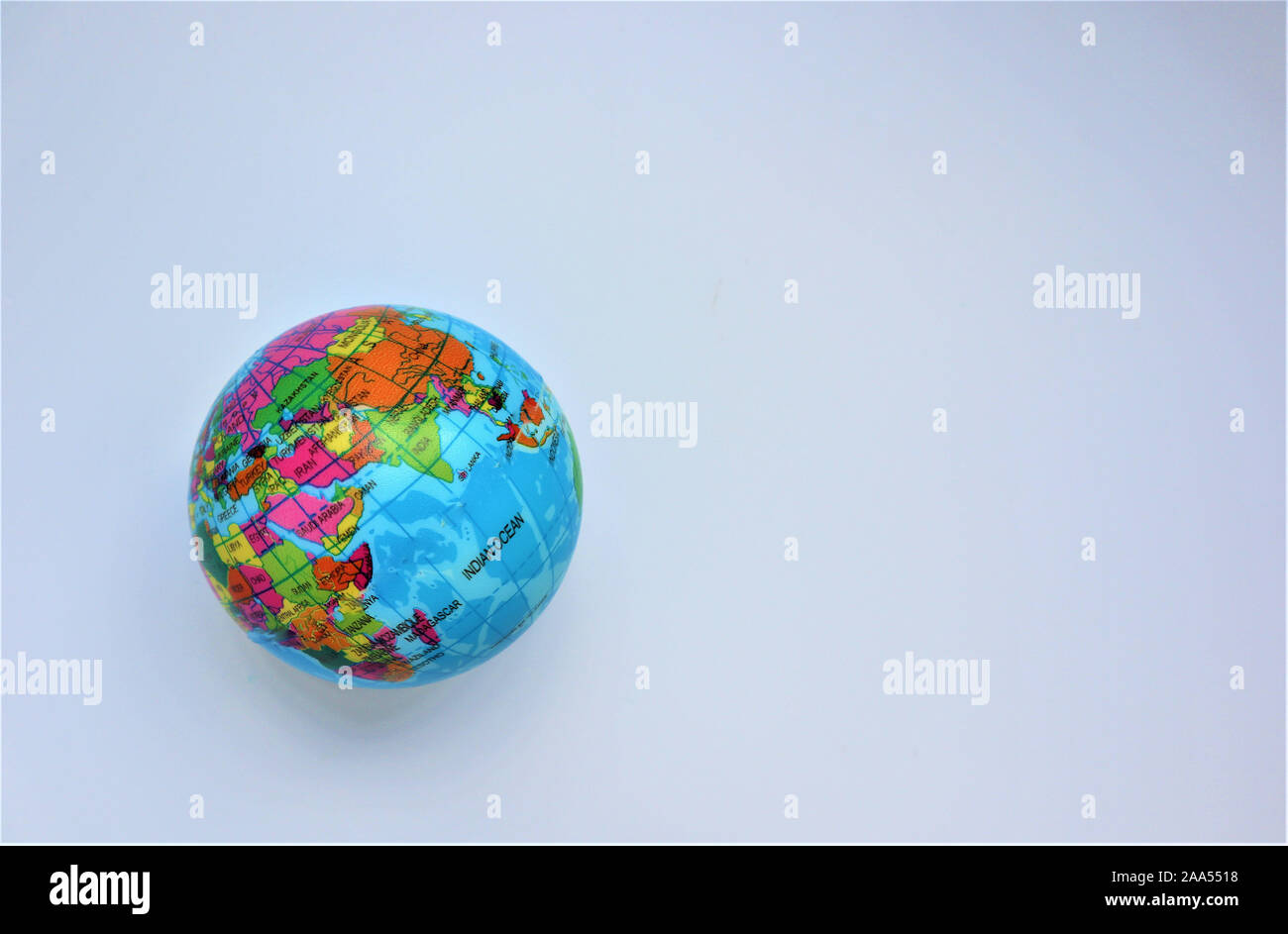 A model terrain globe. Globe, world, global, worldwide on white ...