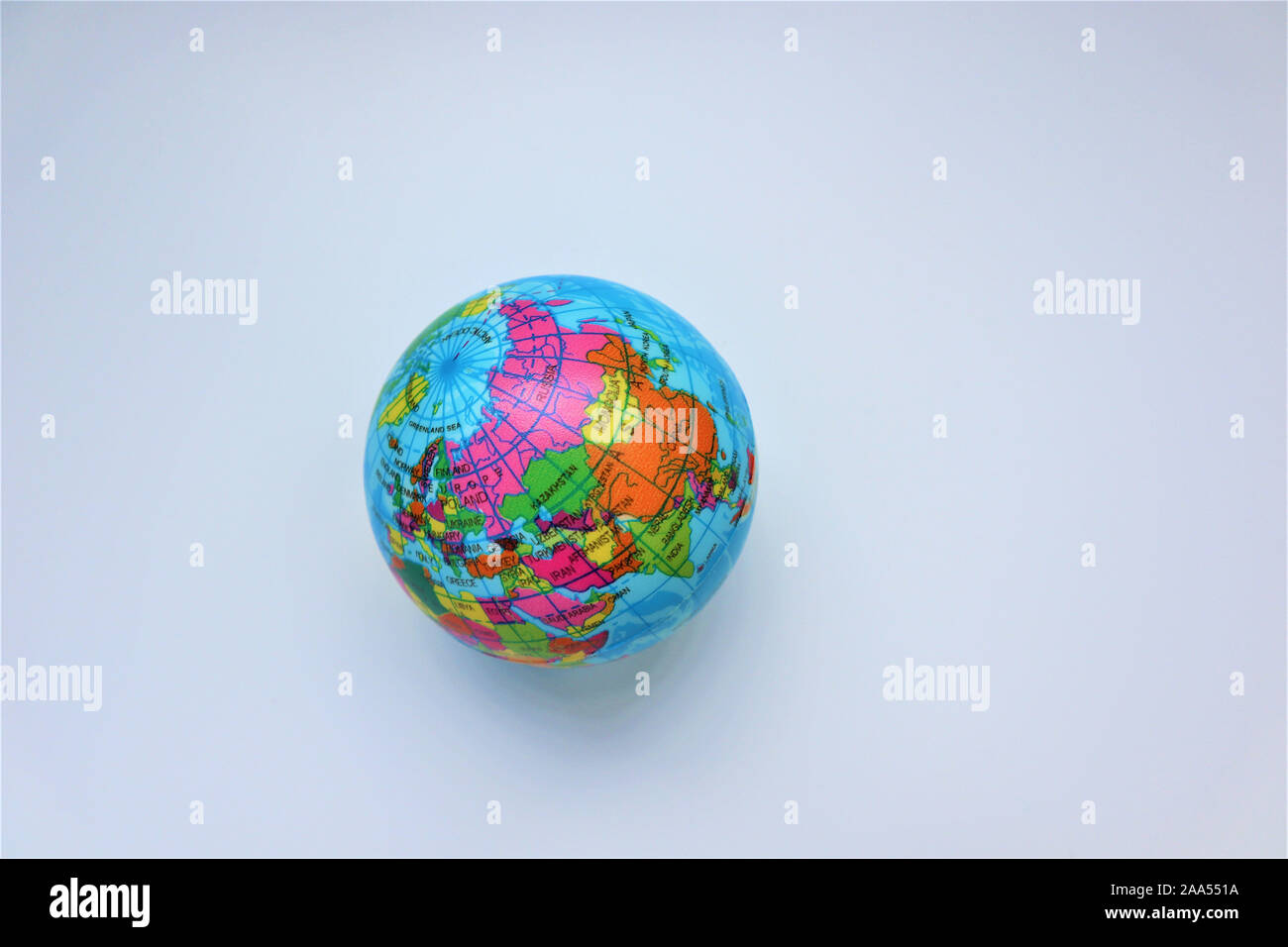 A model terrain globe. Globe, world, global, worldwide on white ...