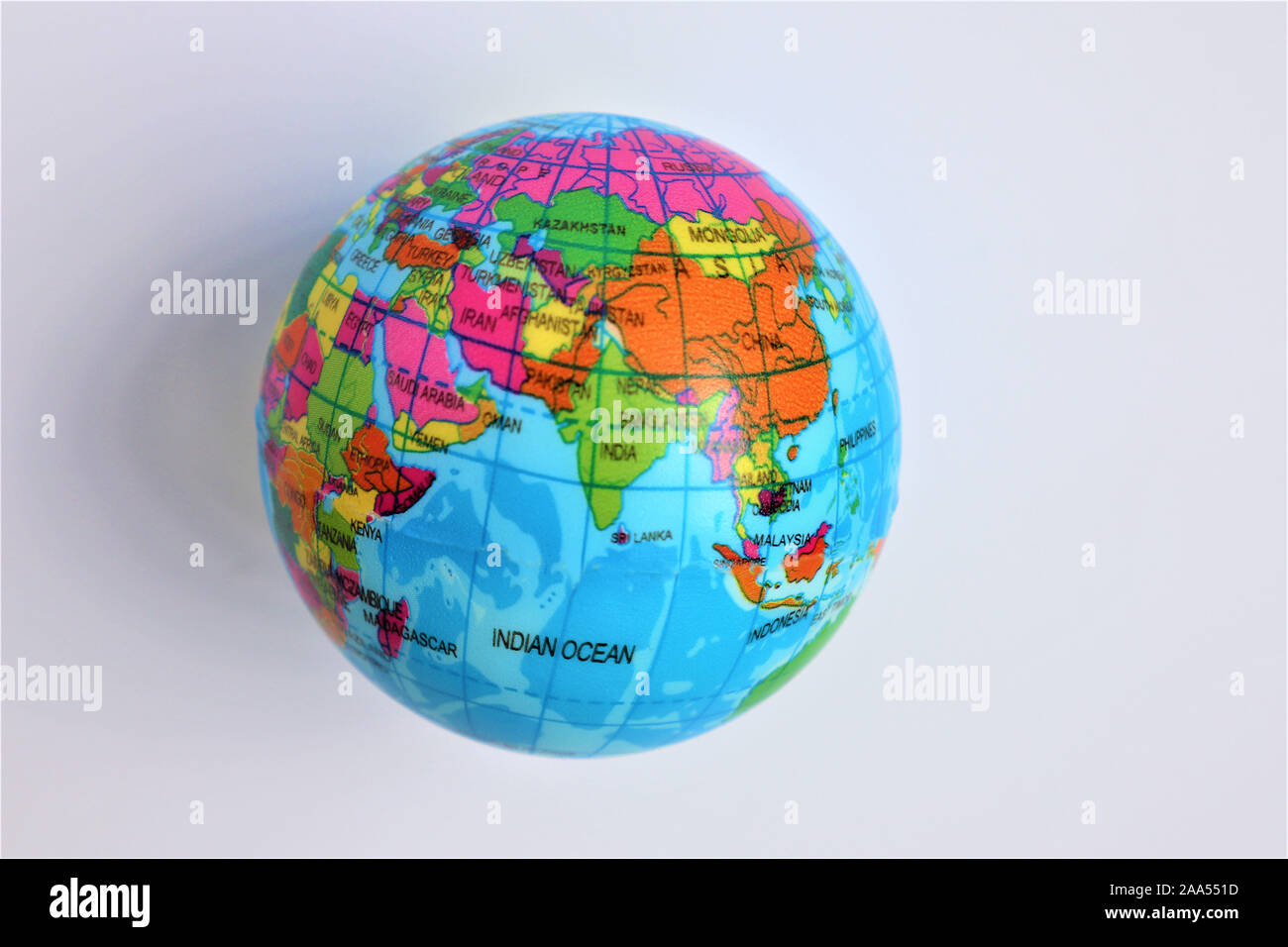 A model terrain globe. Globe, world, global, worldwide on white ...