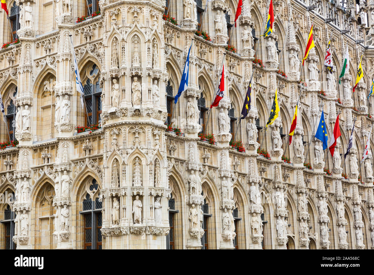 Ancient building facade with big windows, Europe Stock Photo - Alamy