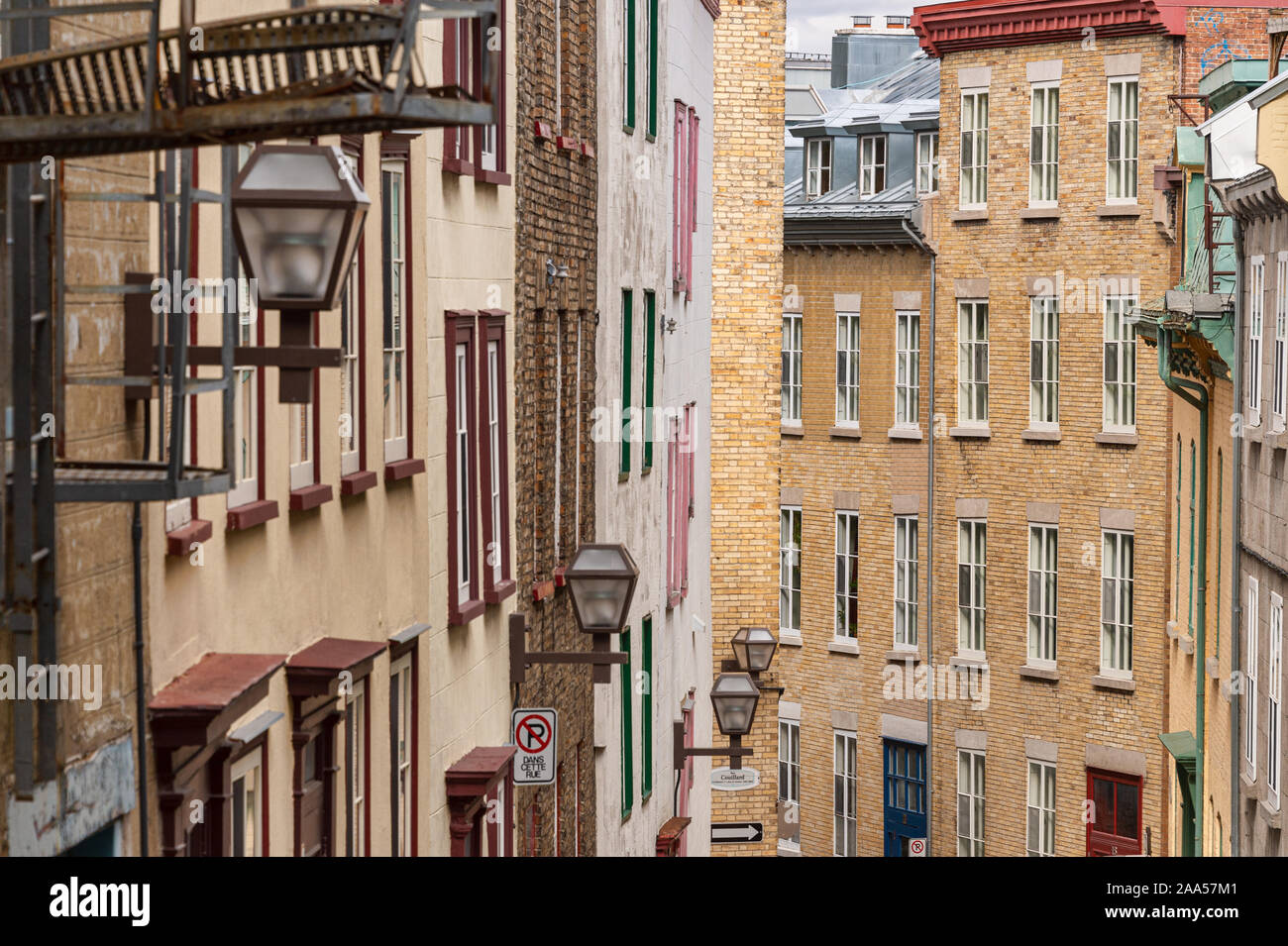 Quebec City, Canada - 4 October 2019: Traditional Stone Houses in Old ...