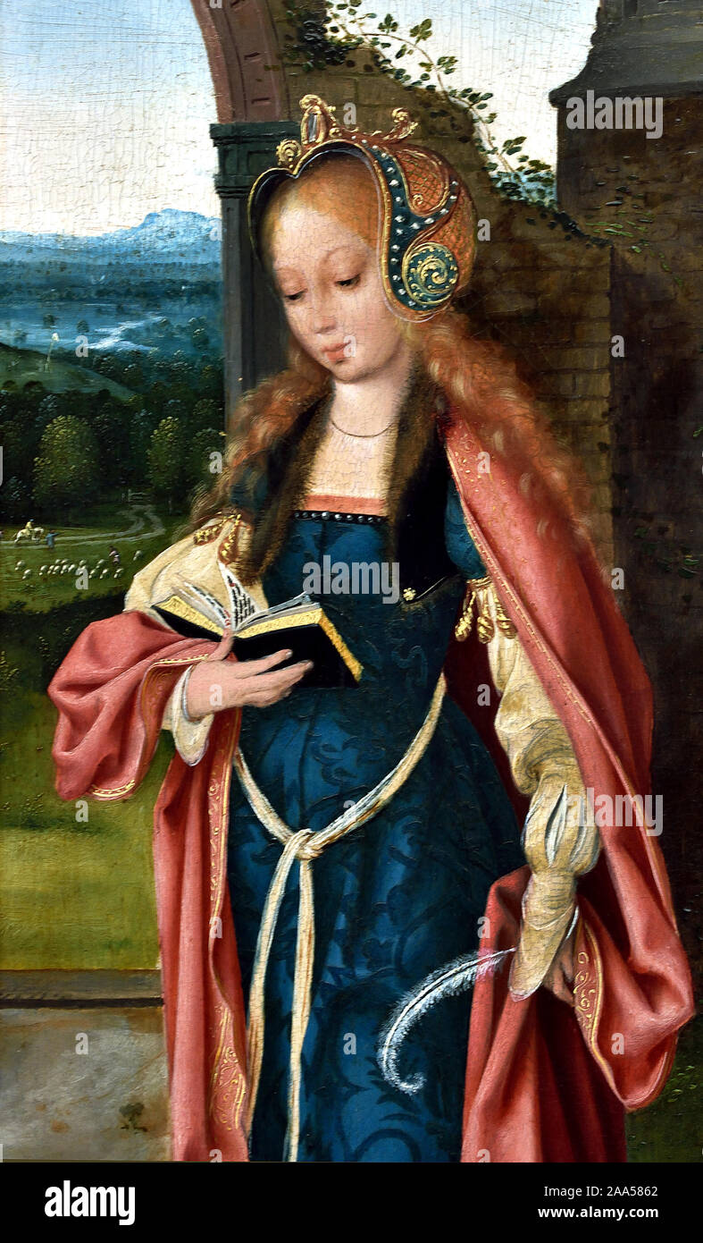 Triptych with the Adoration of the Magi (3 panels) 1520 by Joos van Cleve (1485 - 1541) German ...