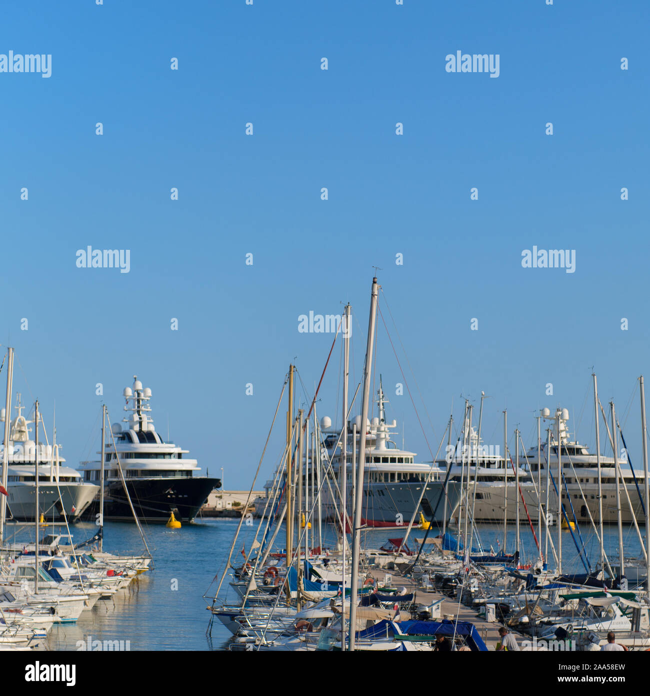 Luxury yachts and sailboats in French harbour Stock Photo - Alamy