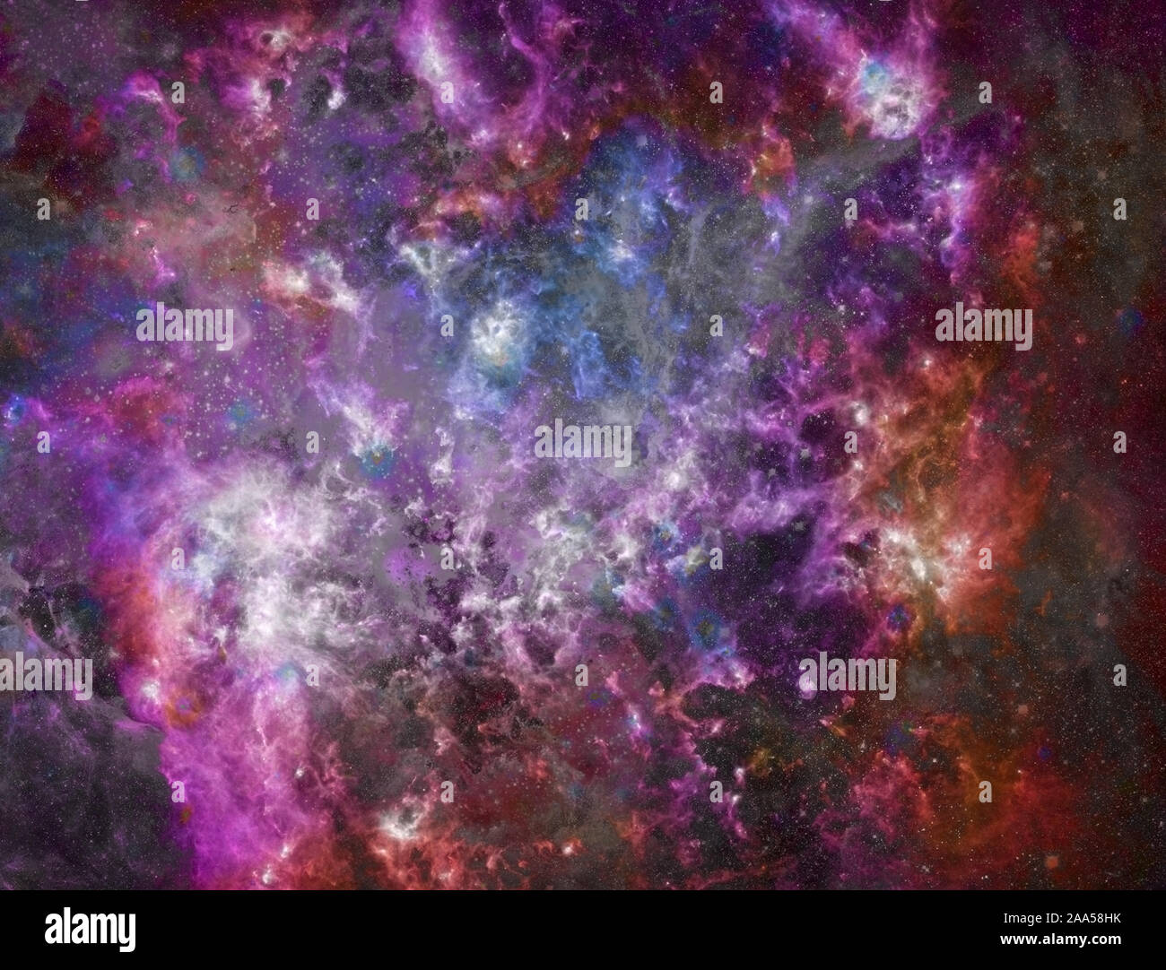 Big Babies in the Rosette Nebula. Colorful space Stock Photo - Alamy