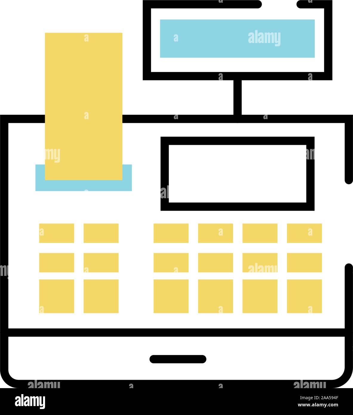 register machine with receipt icon Stock Vector Image & Art - Alamy
