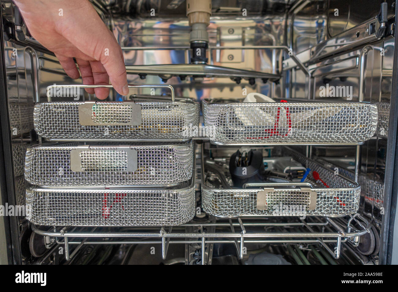 Used instruments were cleaned and disinfected in an RDG washing machine ...