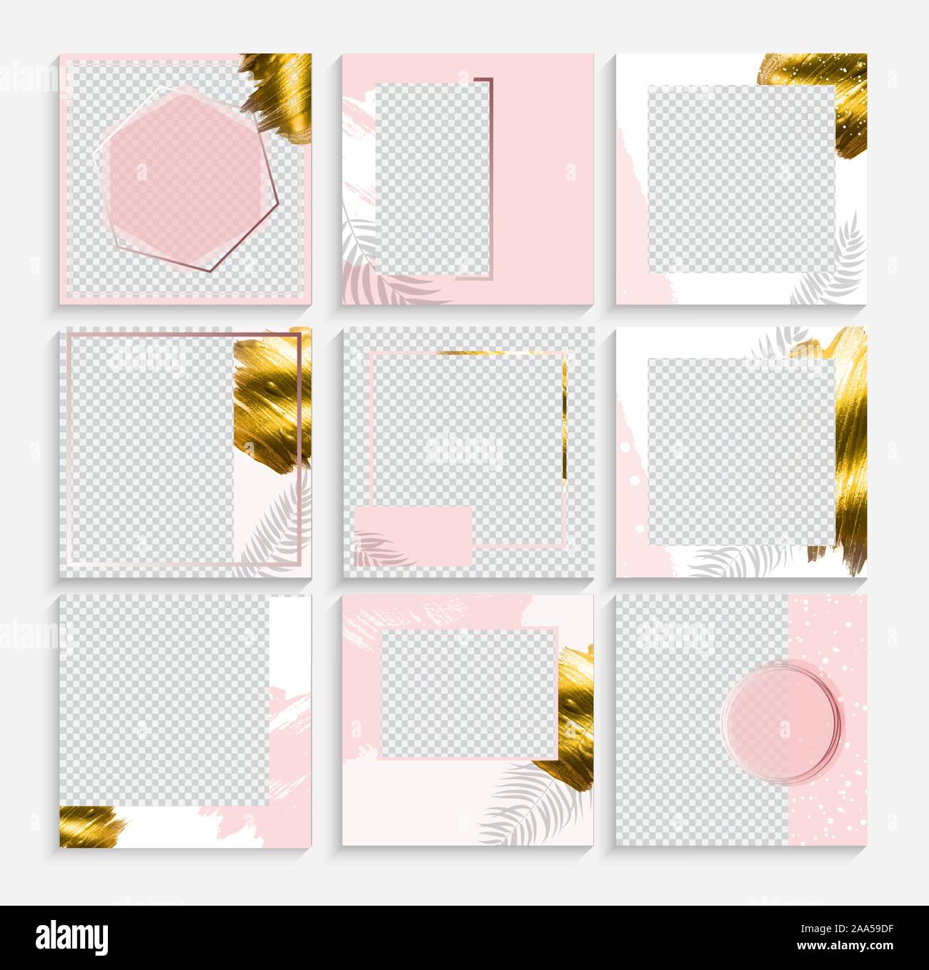 Set of Design backgrounds Template for social media post frame. Vector ...