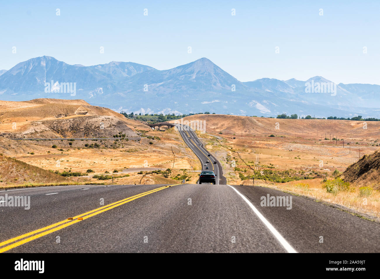 Road highway 92 in Delta, Colorado near Montrose towards Paonia with ...