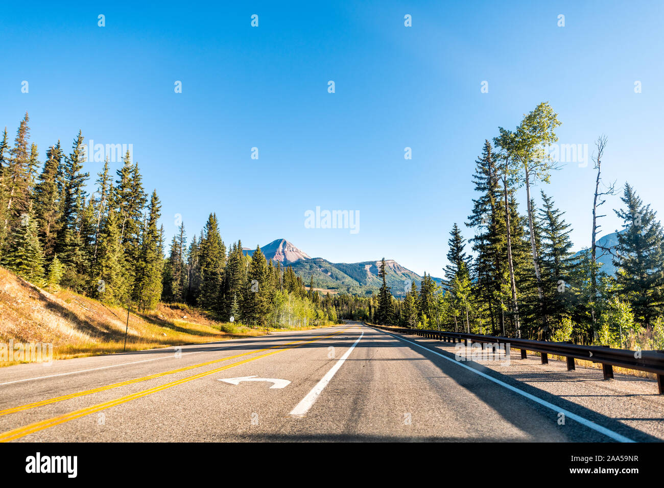 Scenic road in Colorado on Million Dollar Highway 550 with San Juan ...