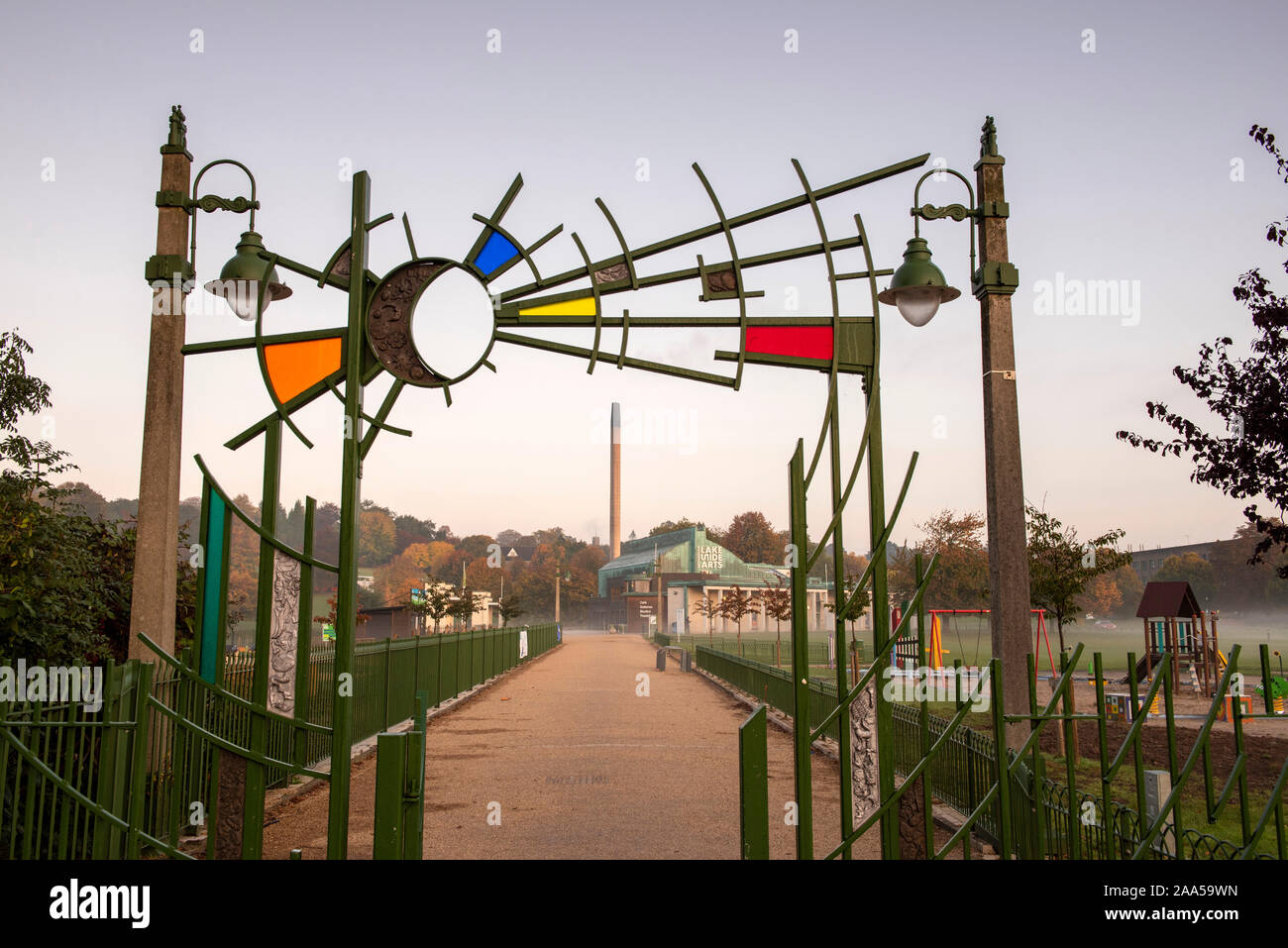 Autumn morning at Highfields University Park, Nottingham England UK ...