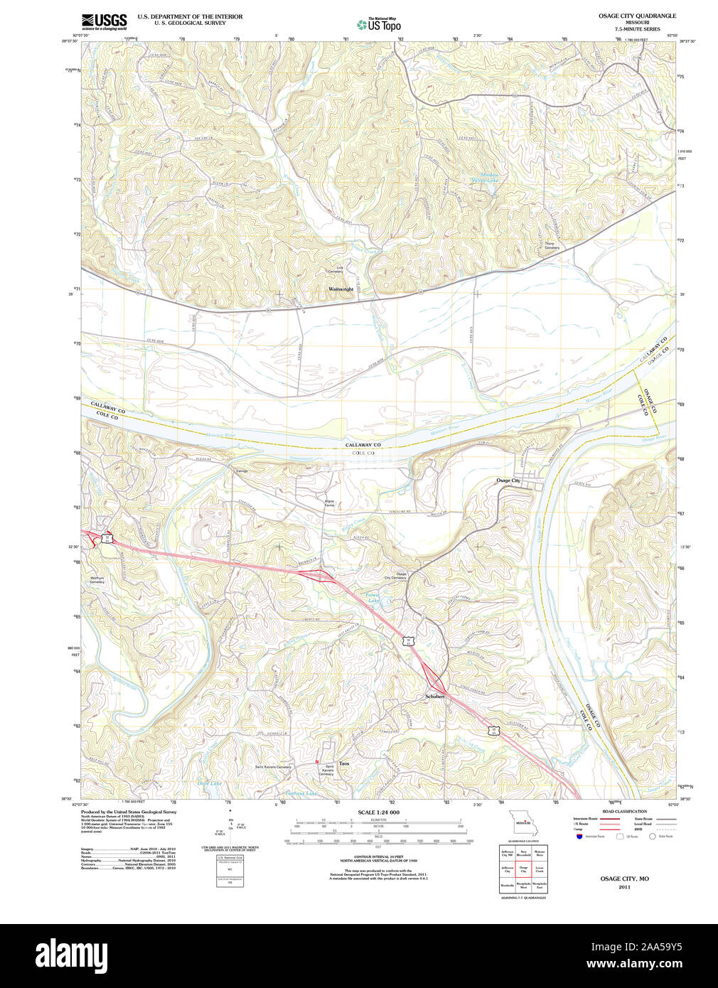 Osage missouri map hi-res stock photography and images - Alamy