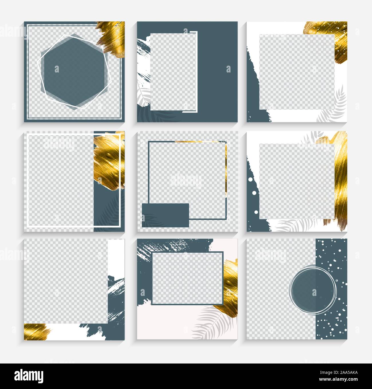 Set of Design backgrounds Template for social media post frame. Vector ...