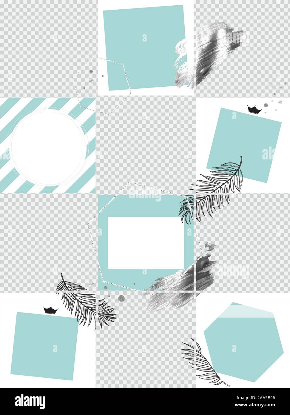 Set of Design backgrounds Template for social media post frame. Vector ...