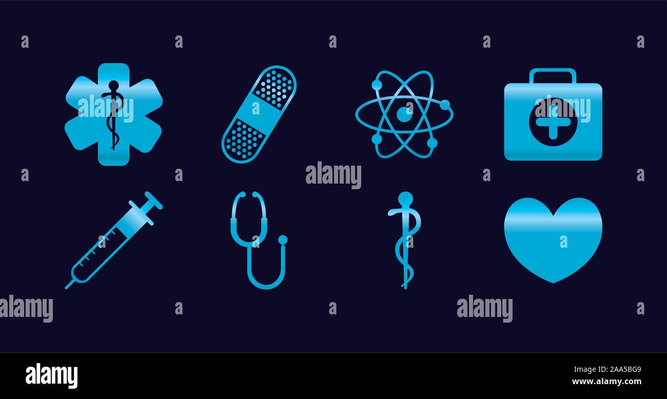 Medical icon set pack, High Quality variety symbols Vector illustration ...