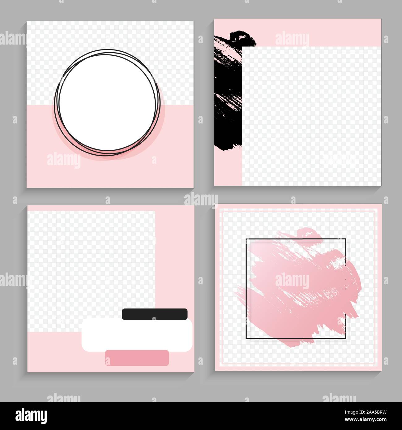 Set of Design backgrounds Template for social media post frame. Vector ...
