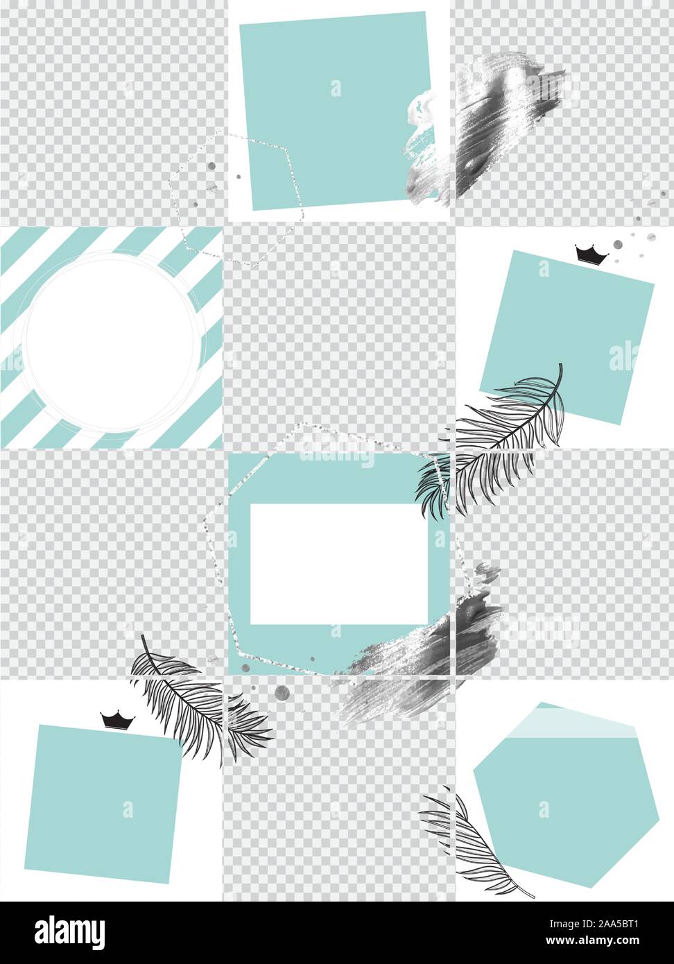 Set of Design backgrounds Template for social media post frame. Vector ...