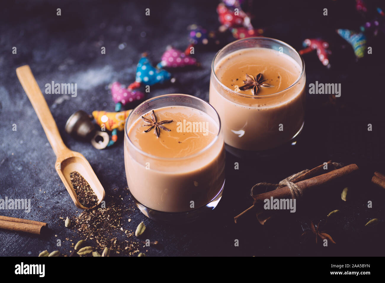 Masala tea (Masala chai). A traditional hot drink in India and South ...