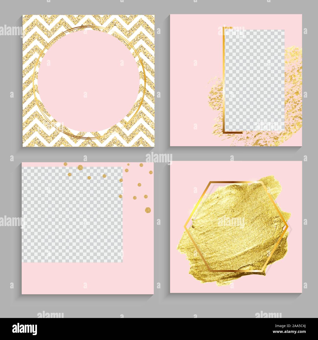 Set of Design backgrounds Template for social media post frame. Vector ...
