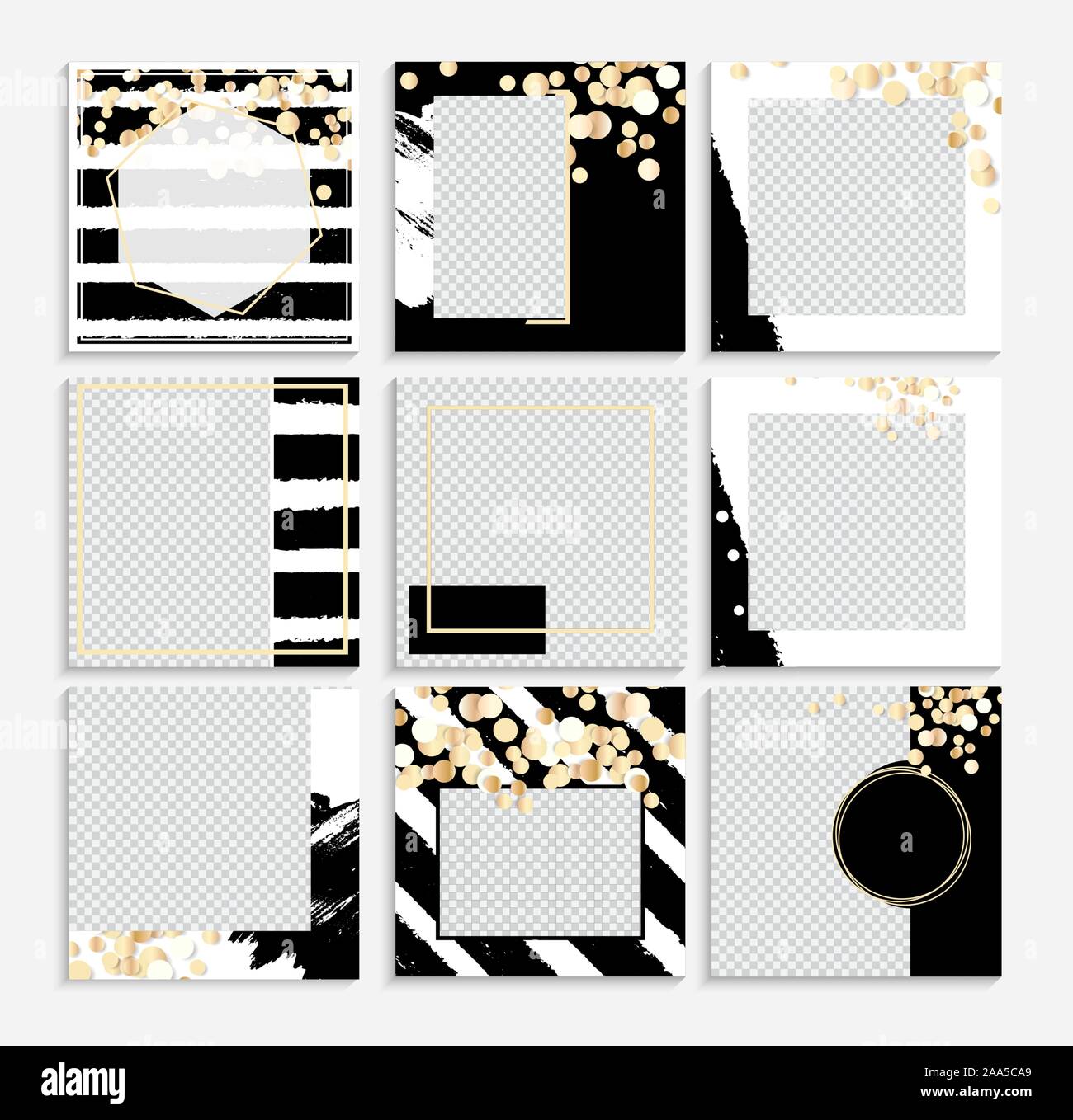 Set of Design backgrounds Template for social media post frame. Vector ...