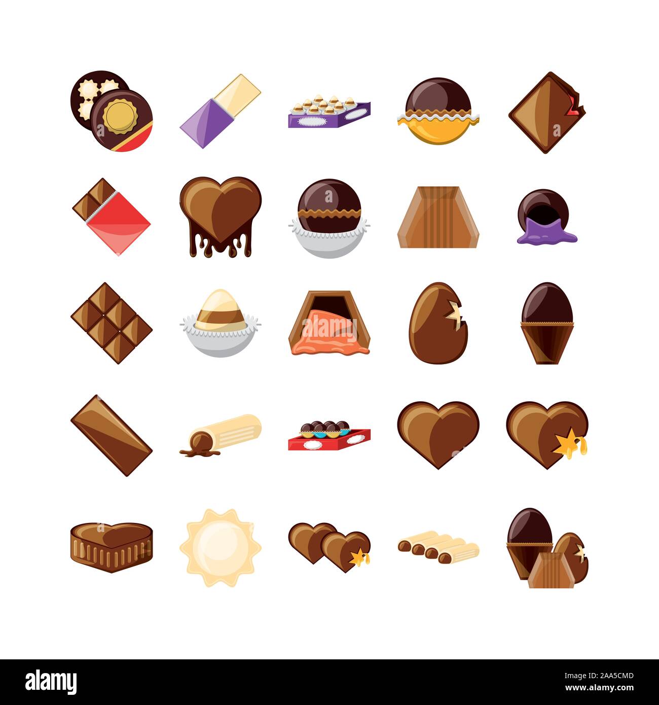 chocolate icon set pack, High Quality variety symbols Vector ...