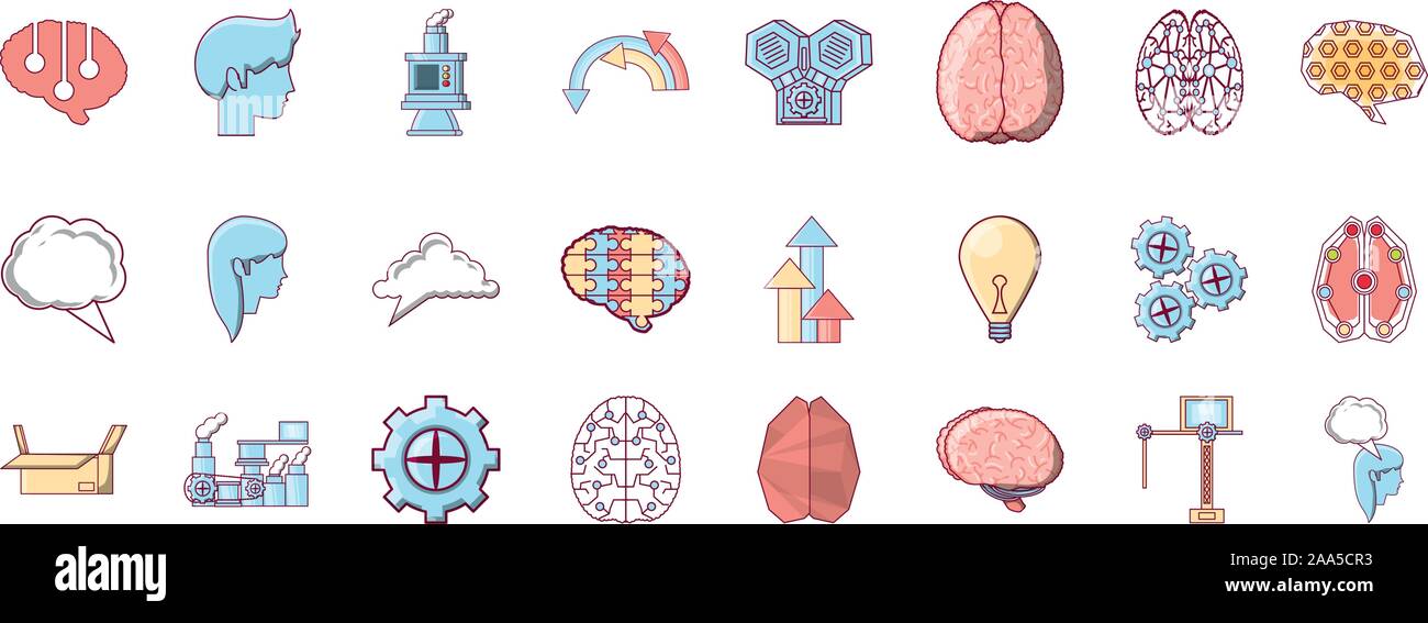 brain icon set pack, High Quality variety symbols Vector illustration ...