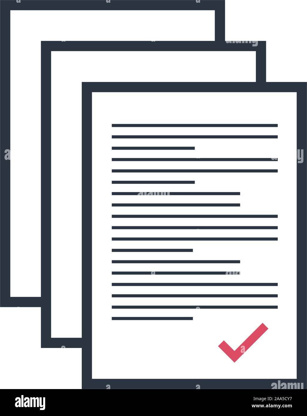 Multiple documents with check mark. Papers in stock icon. Stock Vector ...