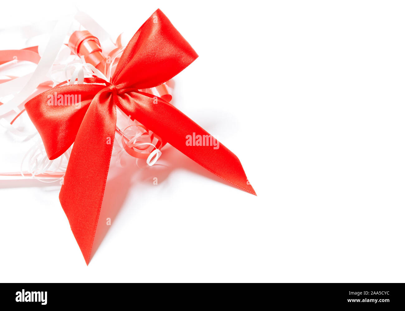 An image of a nice red ribbon on white background for your content ...